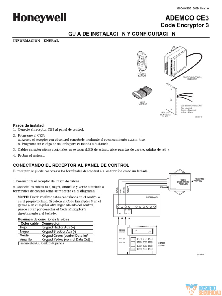 3612-CE3 Code Encryptor III Installation Manual | PDF | Control remoto | Diodo emisor de luz