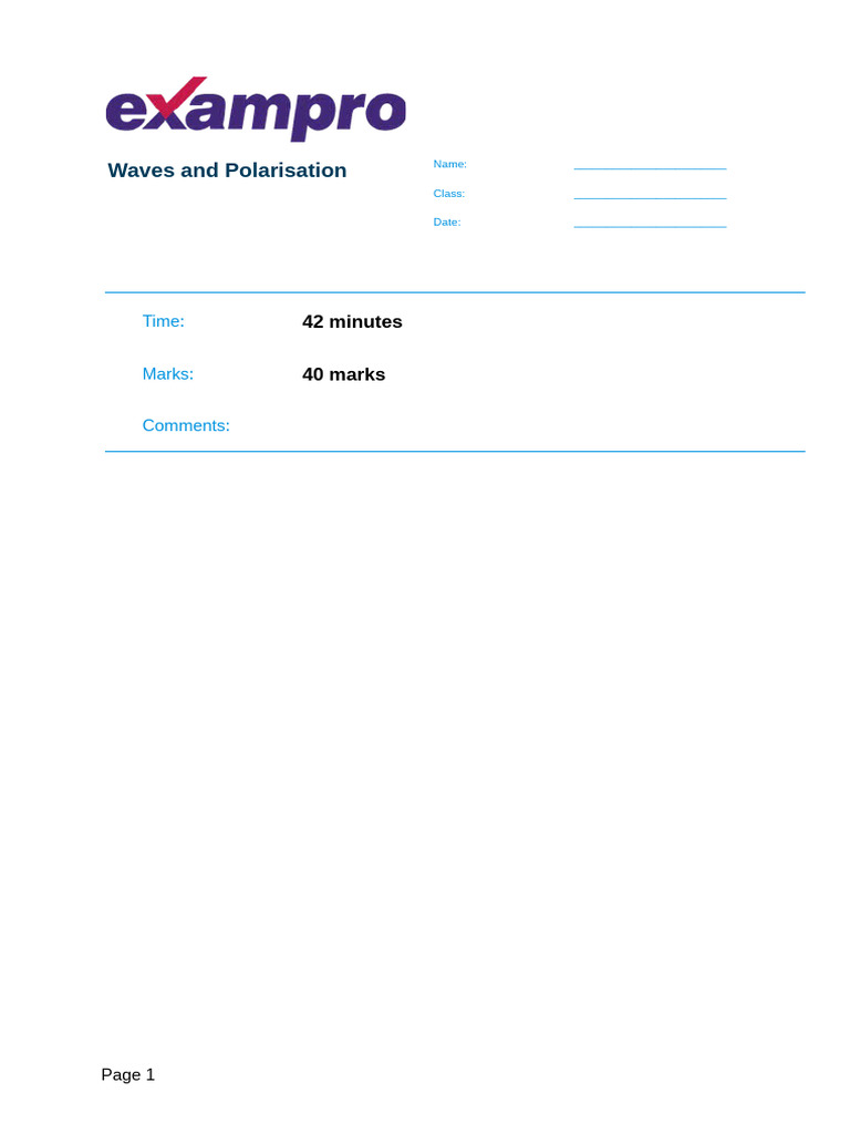 A Level Physics Waves 1st Half | PDF | Waves | Sound