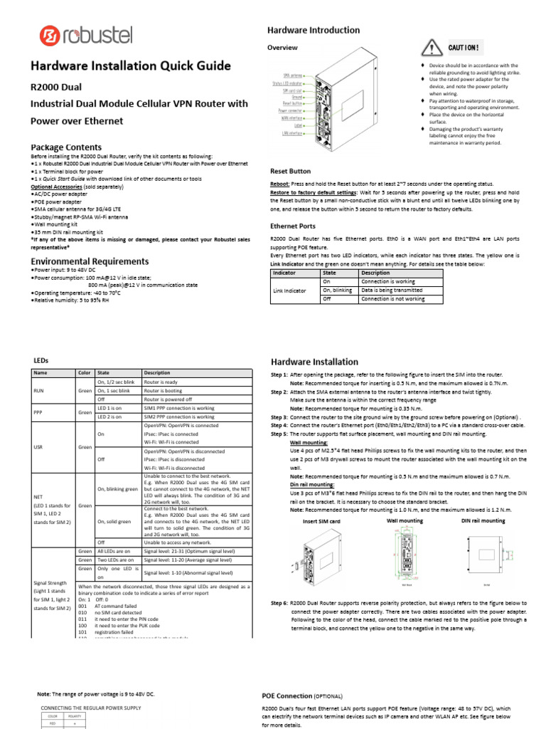 RT - QG - R2000 Dual Installation and Configuration - v.1.0.4 | PDF | Ip Address | Router ...