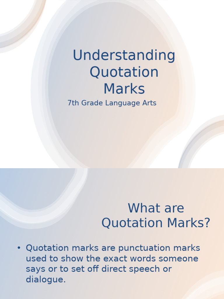 Quotation Marks Lesson Presentation | PDF