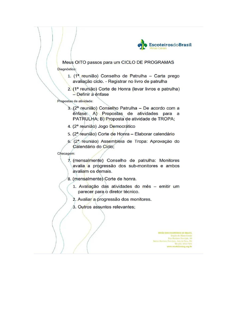 Checklist Ciclo de Programa Escoteiro | PDF