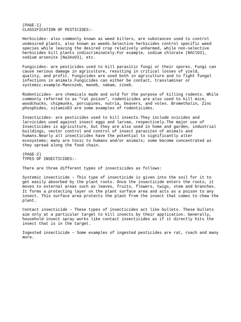 Classification Of Pesticides Pdf