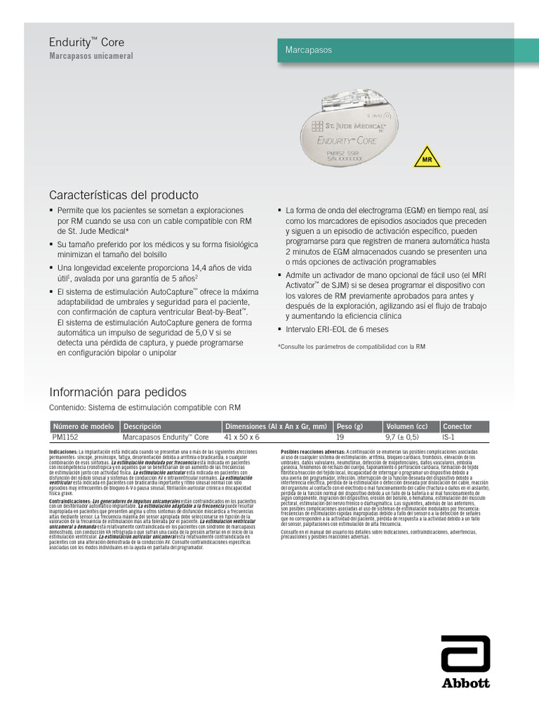 PM1152 Endurity Core CATALOGO | PDF | Enfermedades y trastornos ...