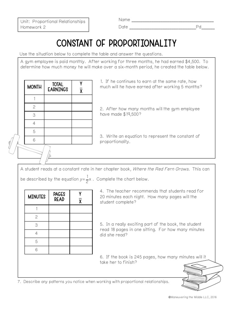 Proportional Relationships Homework | PDF