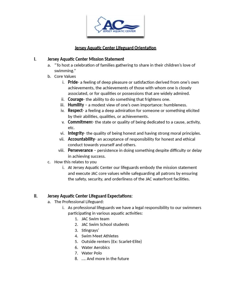 Lifeguard In Service Module 1 | PDF