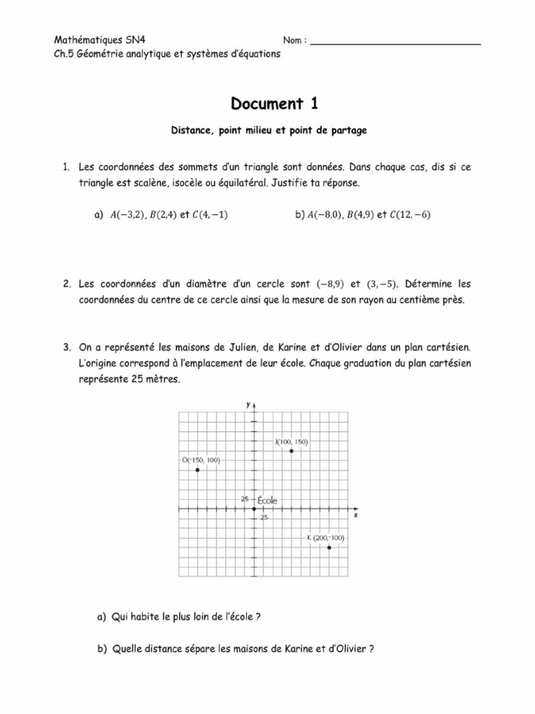 Document 1 (Distance, Point Milieu Et Point de Partage) 2425 | PDF
