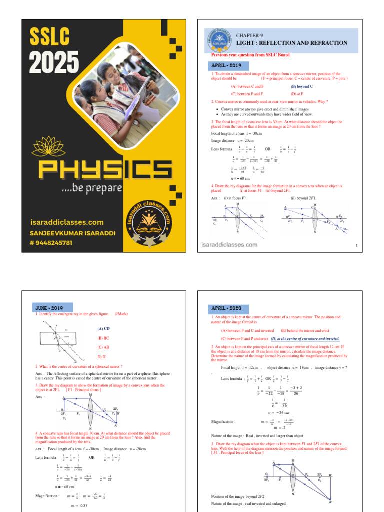 Physics 2025 (E) - Converted | PDF | Mirror | Optics
