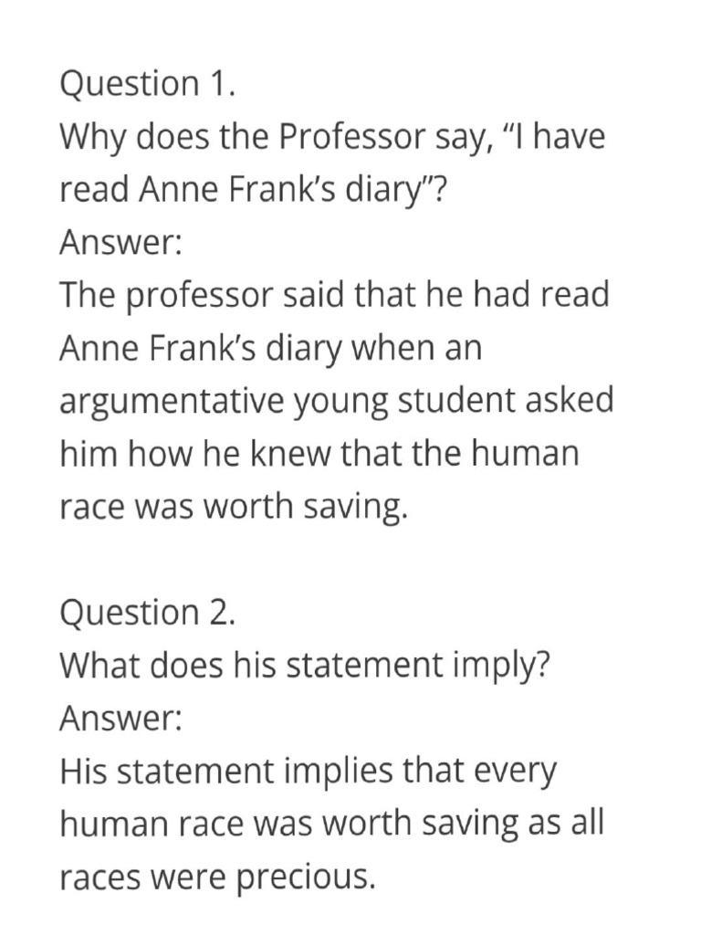 Anne Frank Lesson | PDF | Anne Frank