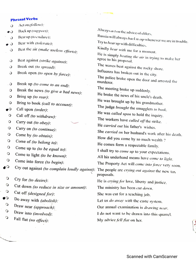 Phrasal Verbs and Idioms | PDF