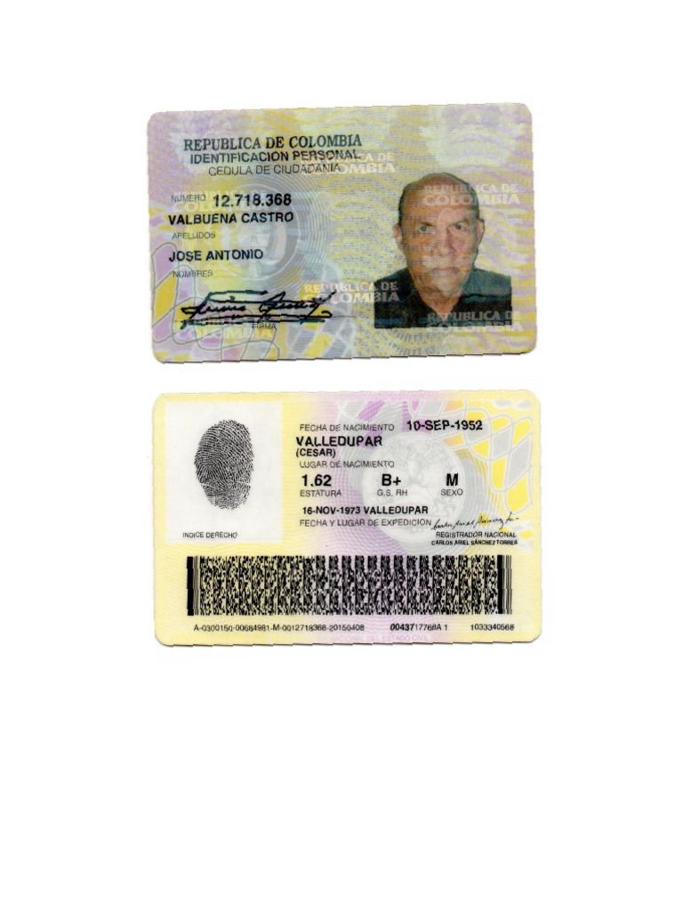 Cedula Jose Valbuena | PDF