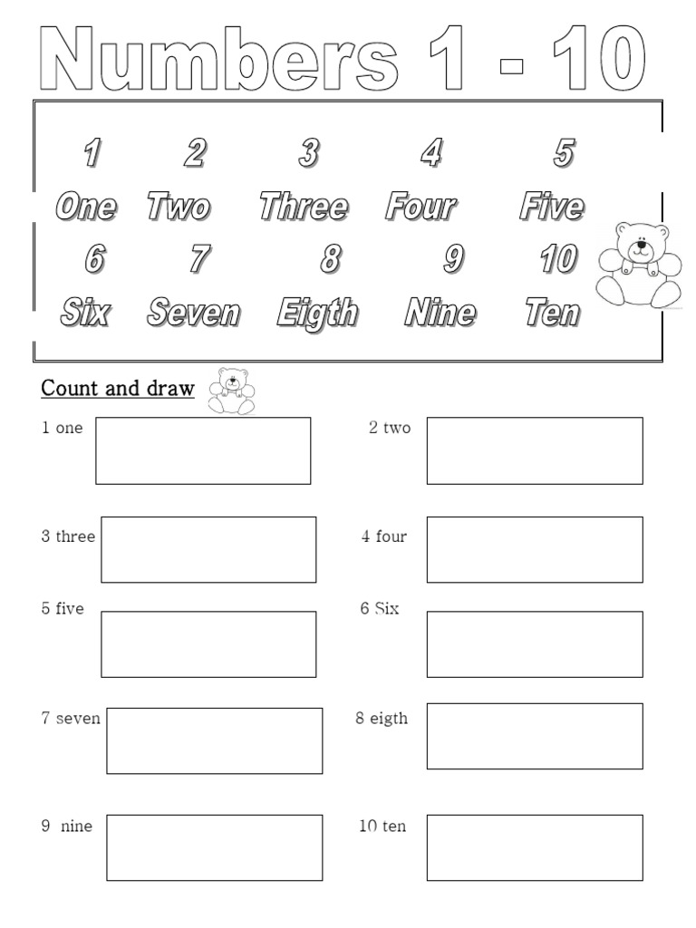 Counting and Drawing Numbers 1-10 | PDF