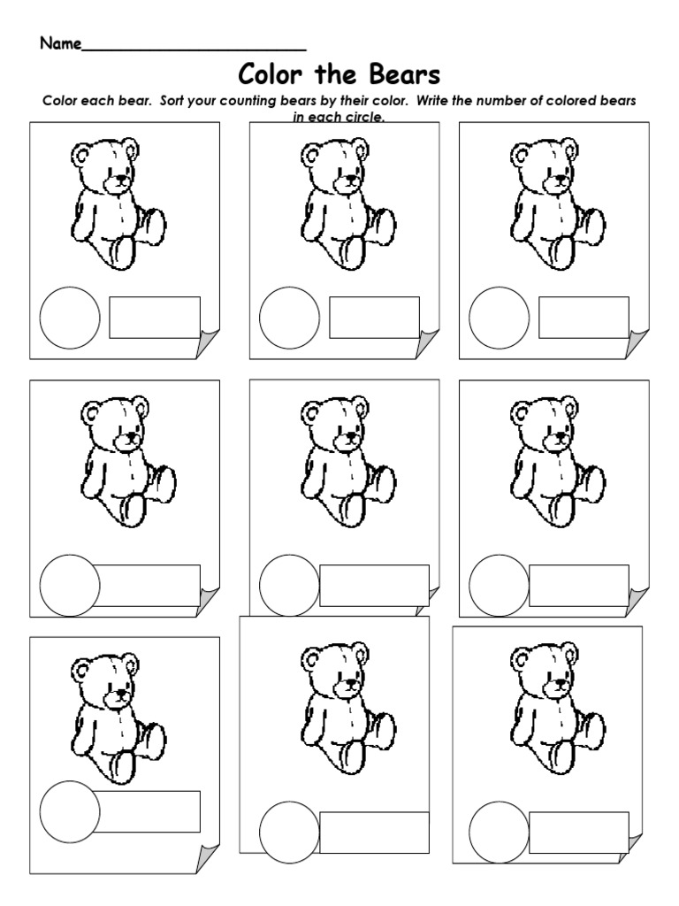 Sort Bears Worksheet Fun Activities Games Games 19855 | PDF