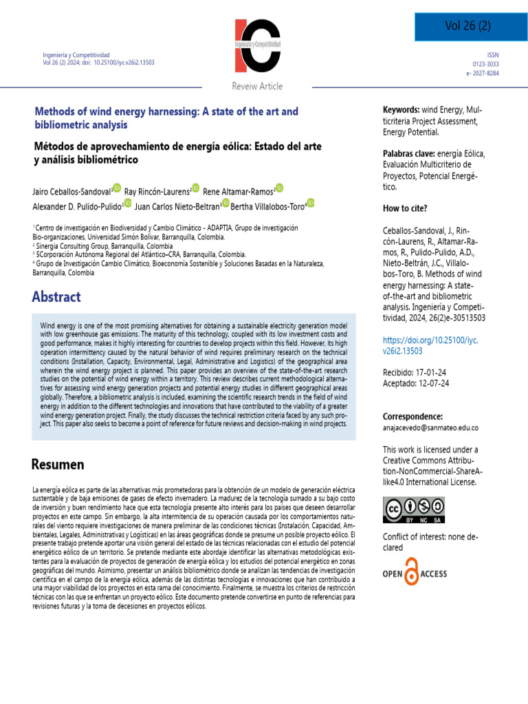 Methods of wind energy harnessing: A state of the art and bibliometric ...