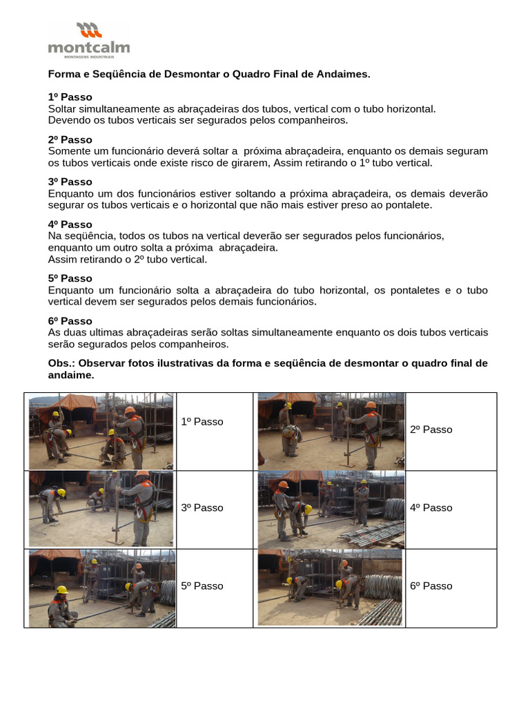 Revisão Procedimento Mont. Desm. Andaimes | PDF