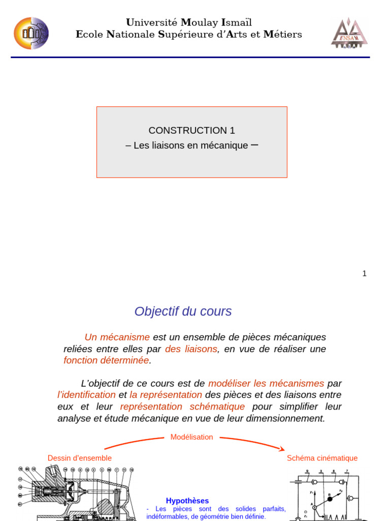 Cours Schématisation Des Liaisons 2021-2022 - Copie | PDF | Mécanique newtonienne | Cinématique
