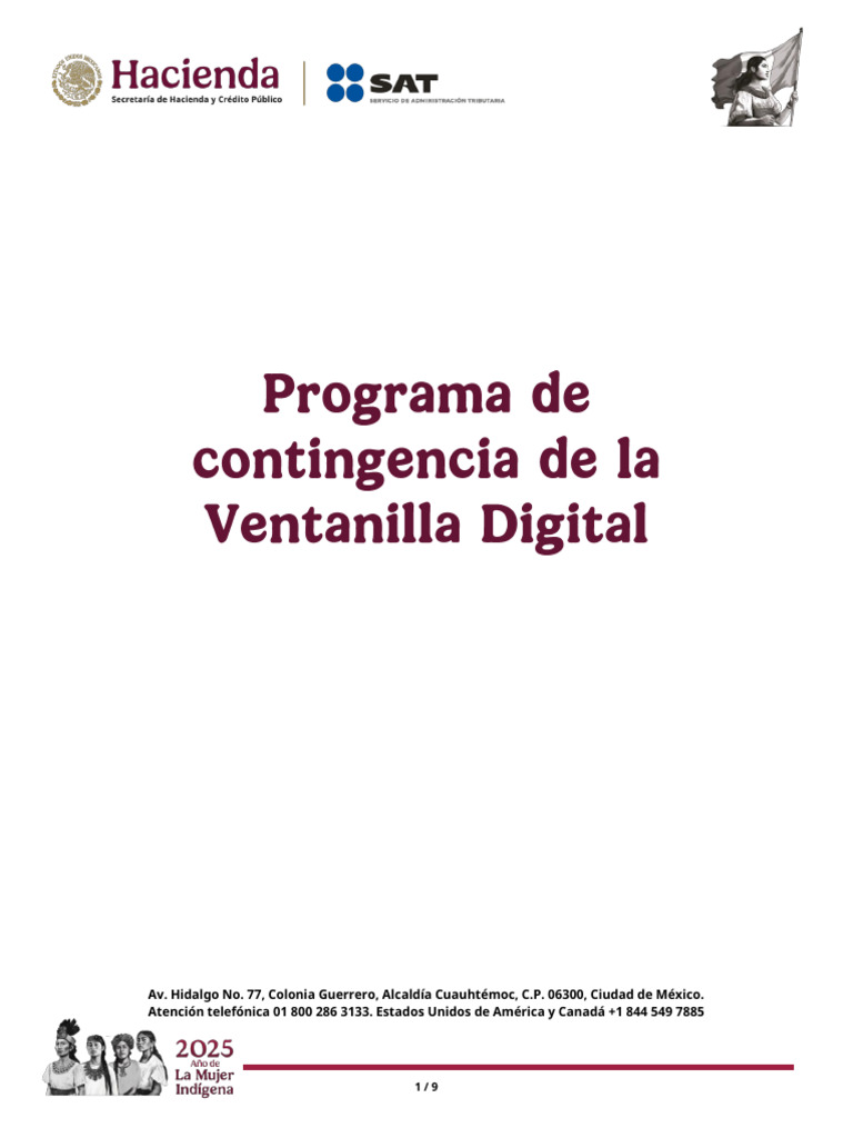 Programa de Contingencia Ventanilla Digital (VUCEM - 250210 - 101022 ...