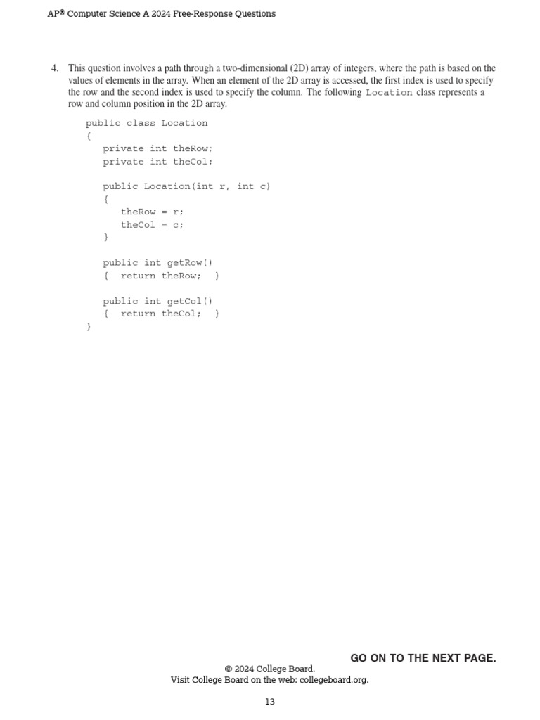 AP-CSA-Q4-2024 | PDF | Integer (Computer Science) | Computing