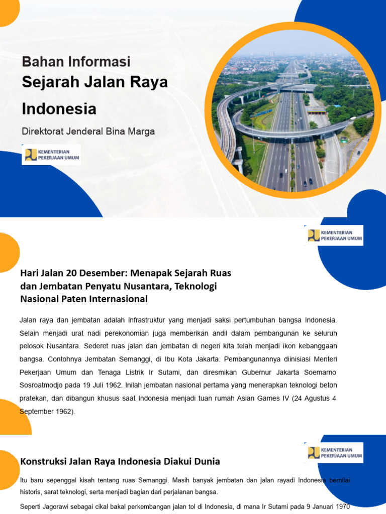 Bahan Informasi Infografis - Sejarah Jalan Raya Indonesia | PDF