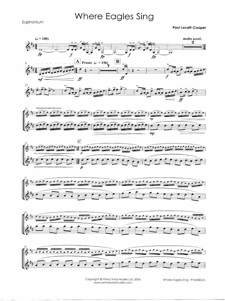 Where Eagles Sing - Euphonium | PDF