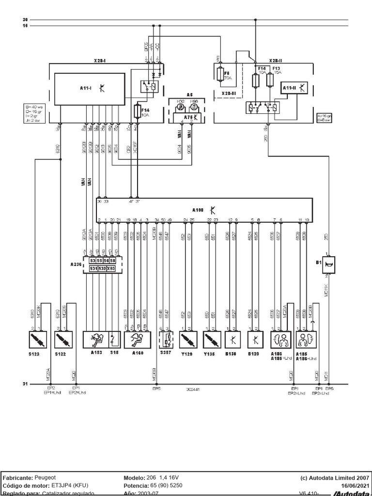 Peugeot 206 16V Bocina Claxon_Solo esquema | PDF