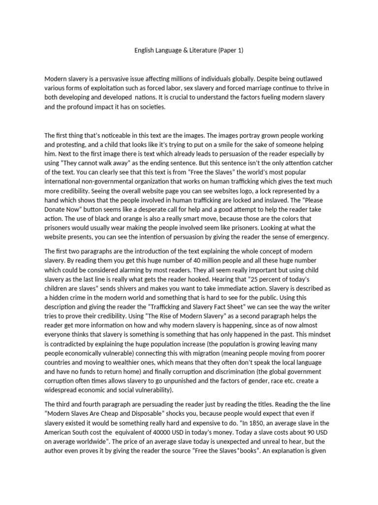 Paper 1 (first practice) | PDF | Slavery | Human Trafficking