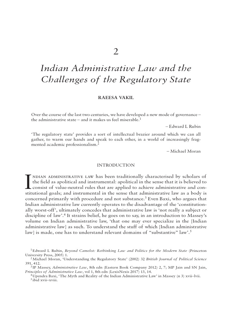 Vakil - Indian Administrative Law and The Challenges of The Regulatory ...