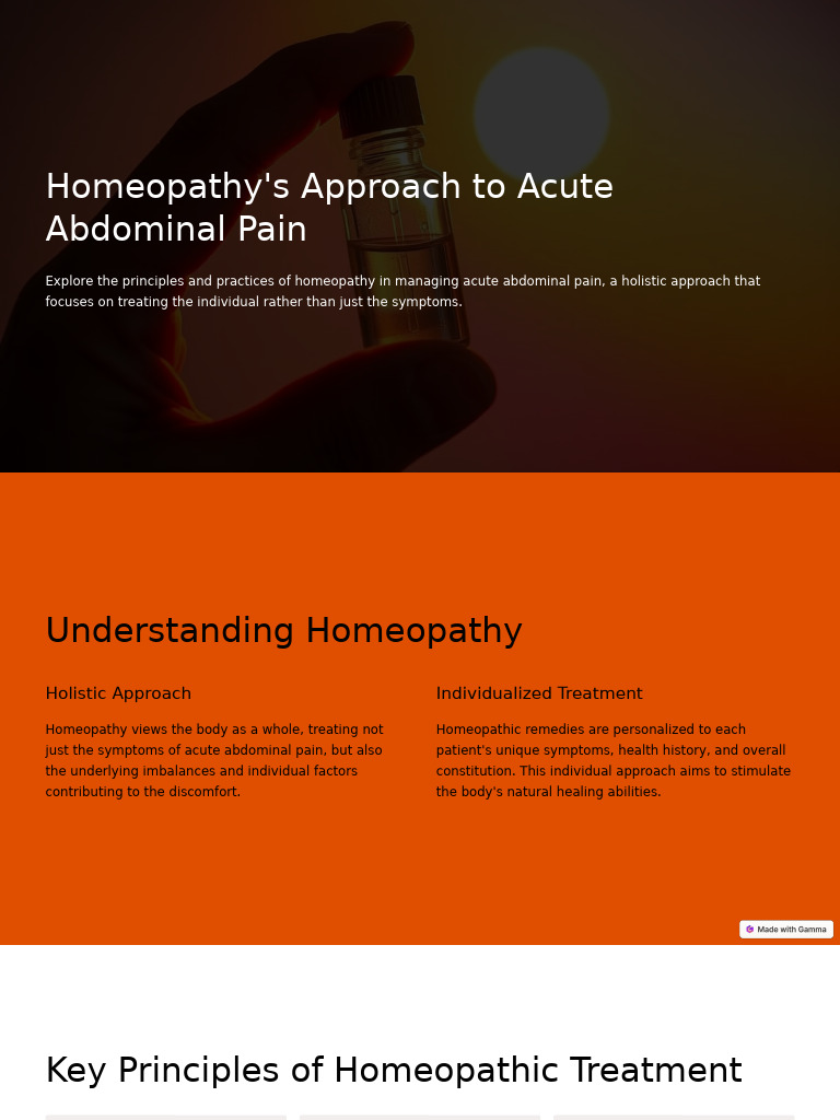 Homeopathys Approach To Acute Abdominal Pain | PDF | Homeopathy | Pain