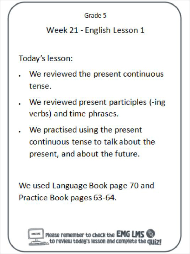G5 English - Week 21 Lesson 1 | PDF
