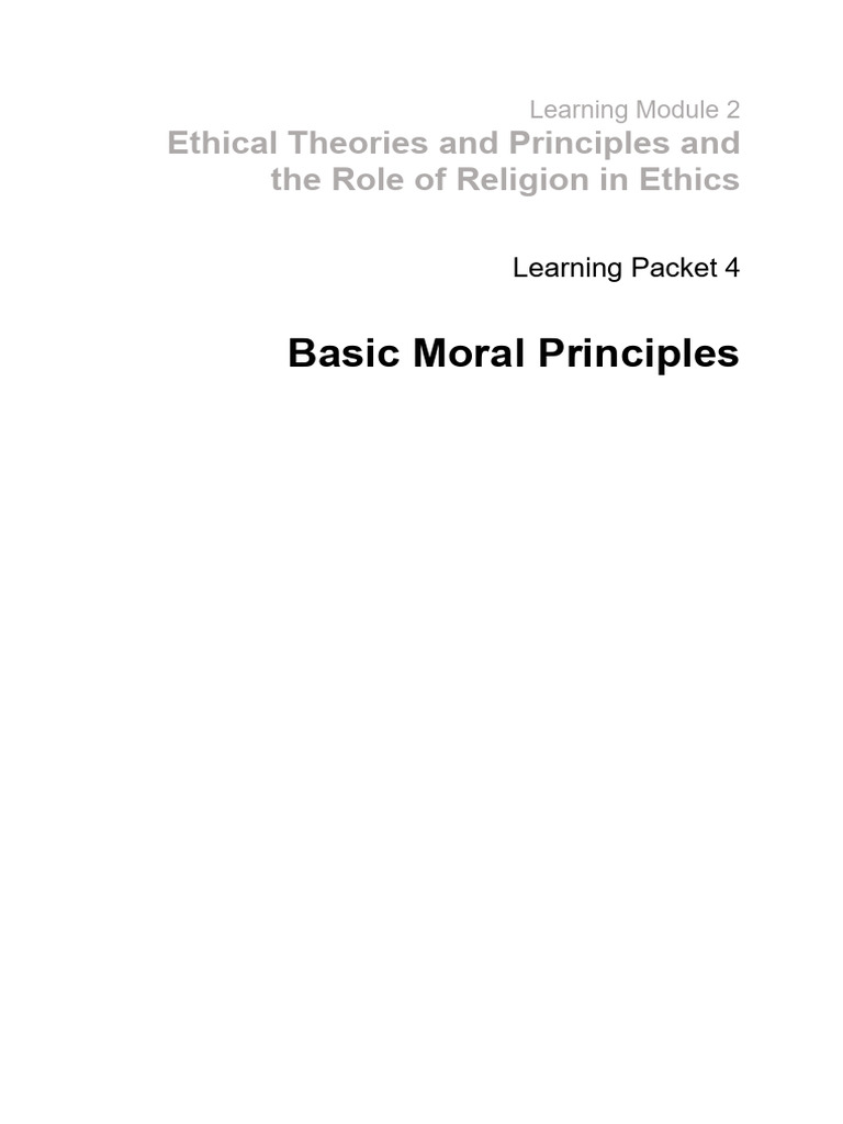 LM2 - LP4 - Basic Moral Principles | PDF | Justice | Crime & Violence