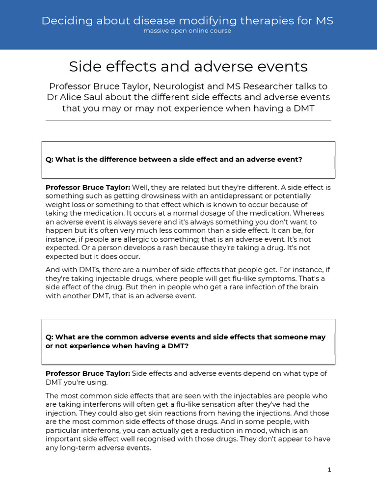TRANSCRIPT Deciding+About+DMTs+for+MS Side+Effects+and+Adverse+Events ...