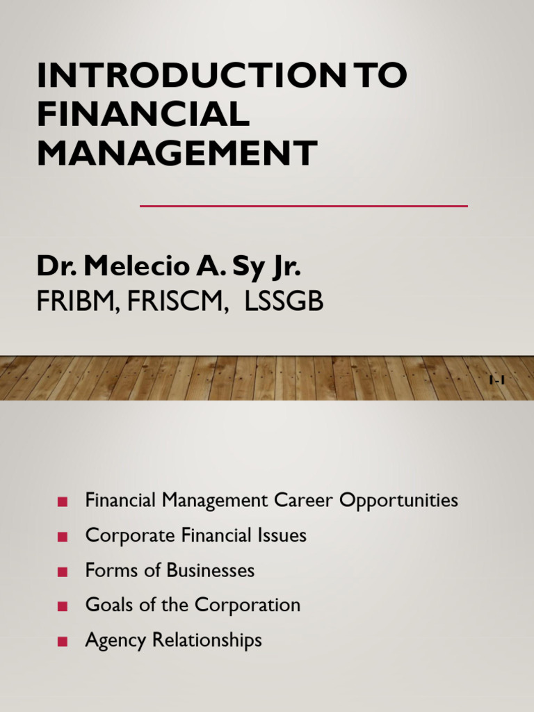 Introduction to Financial Management | PDF | Financial Economics ...