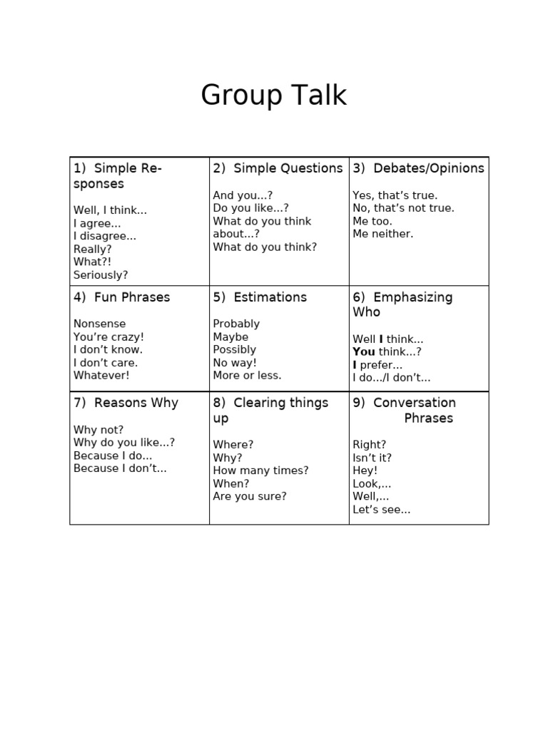 Group Talk | PDF