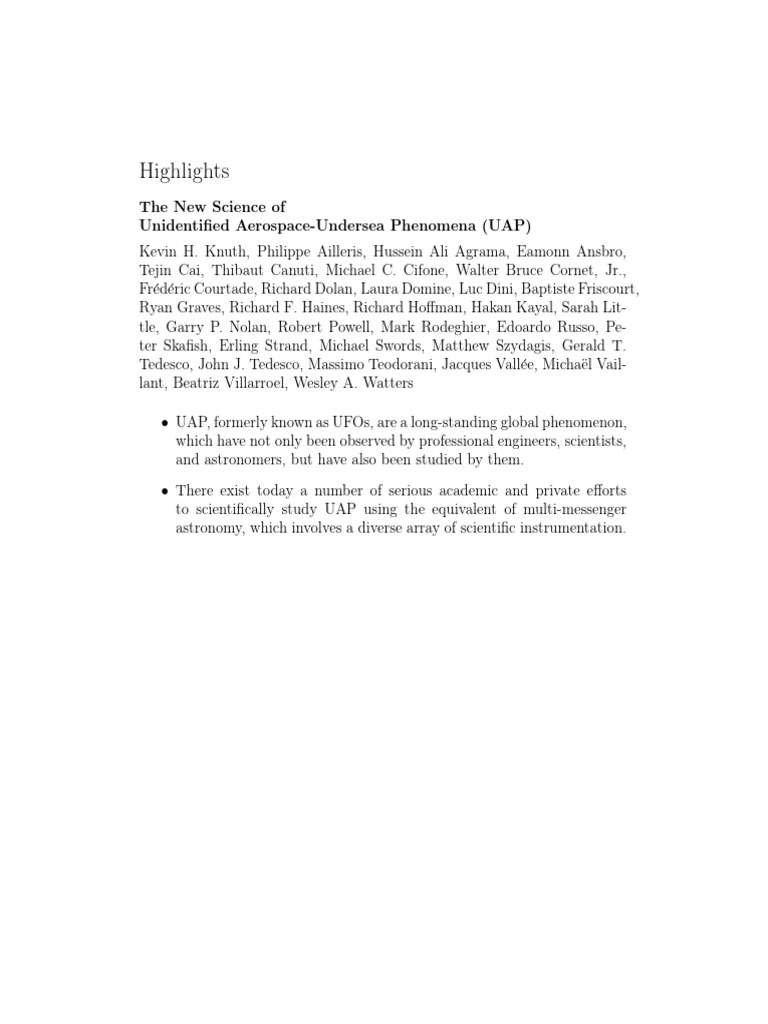 Knuth+etal - 2025 - The - New - Science - of - UAP - Studies v2 25 | PDF | Unidentified Flying ...