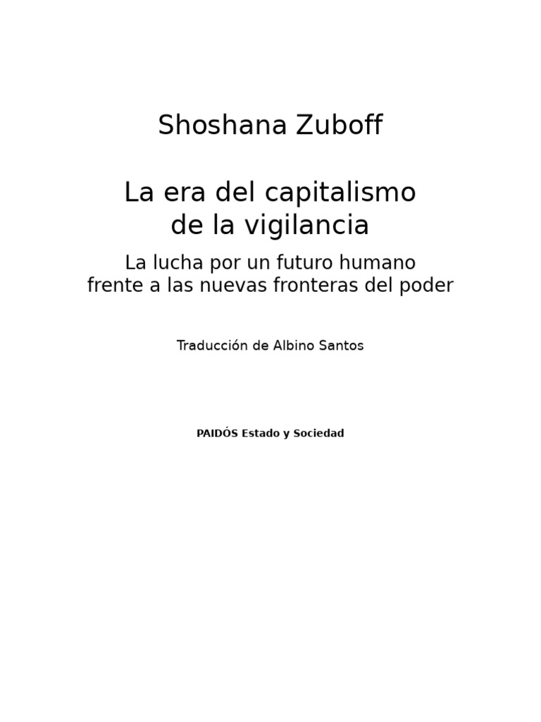 Zuboff | PDF | Capitalismo | Internet de las Cosas