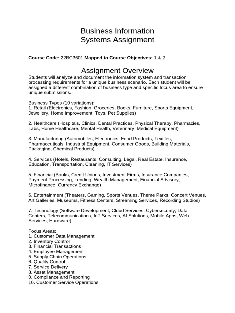 Business Technology Assignment 1 | PDF