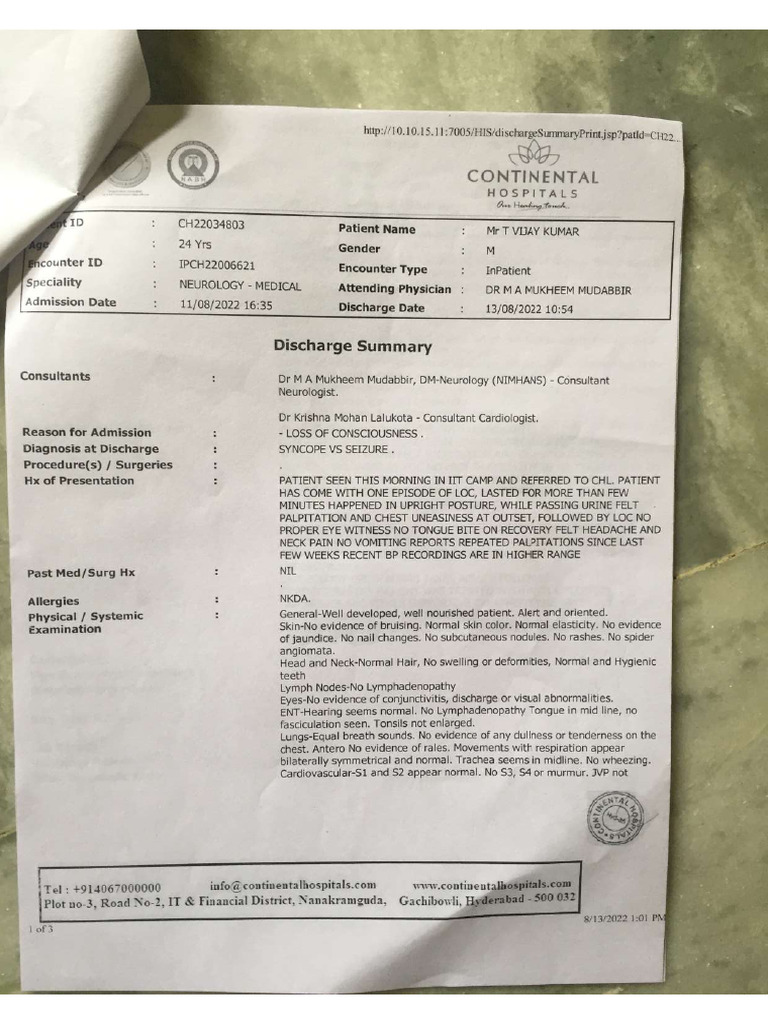 DISCHARGE SUMMARY | PDF