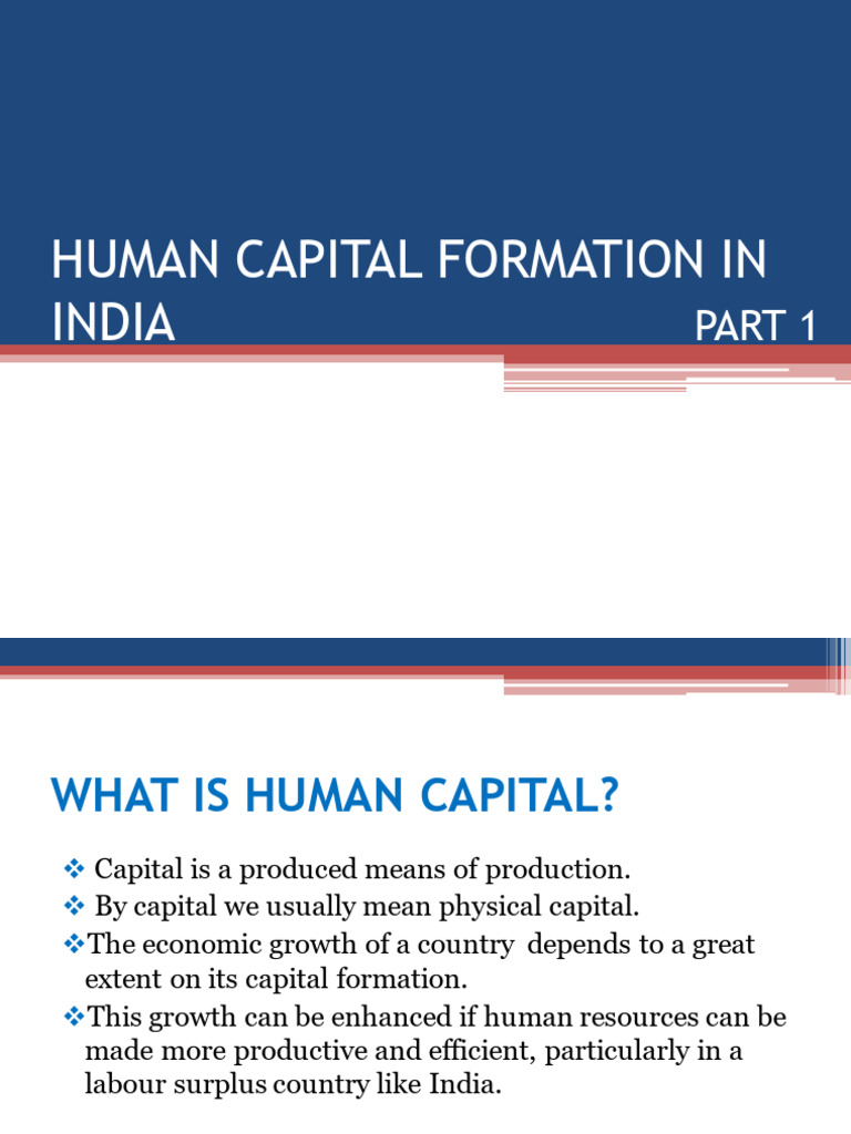 Human Capital Formation | PDF | Human Capital | Capital (Economics)