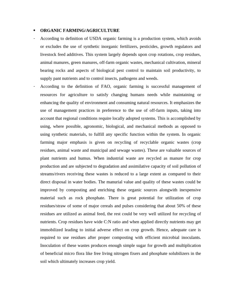 Organic farming (1) | PDF | Organic Farming | Agriculture Organic farming (1) | PDF | Organic Farming | Agriculture
