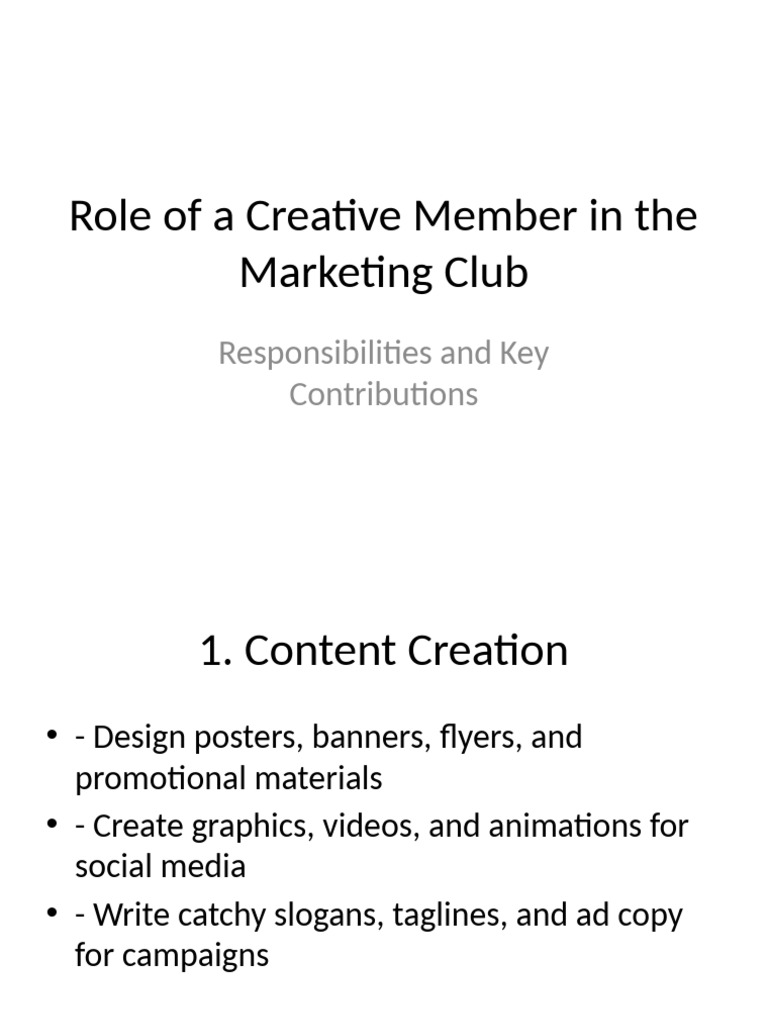 Creative Member Role | PDF