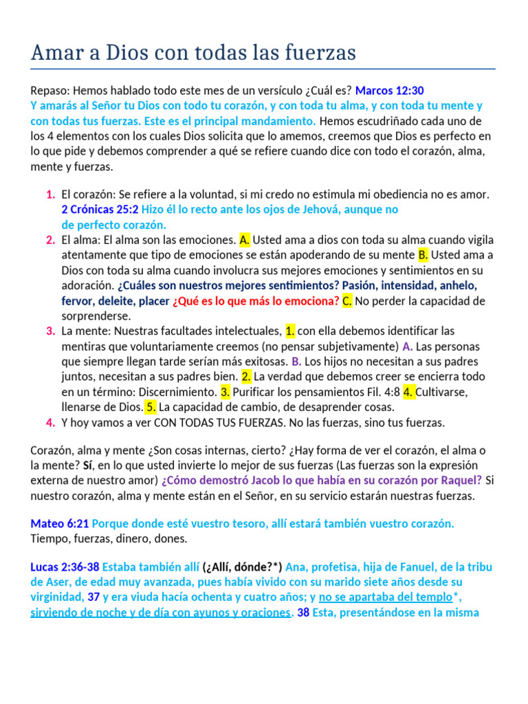 Amar a Dios con todas nuestras fuerzas | PDF | Amor | Dios