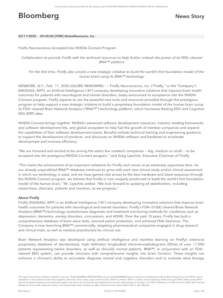 Firefly Neuroscience Accepted Into NVIDIA Connect Program | PDF ...