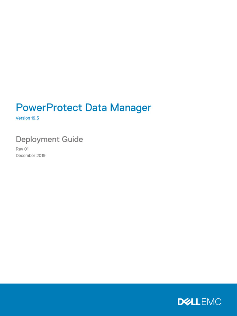 PowerProtect Data Manager 19.3 Deployment Guide 01 | PDF | Backup | Virtual Machine