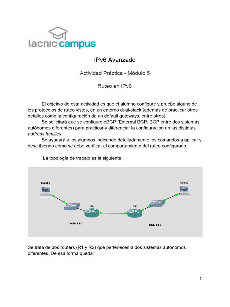 Practica5 IPv6Av2019 | PDF | Yo Pv6 | Enrutador (Computación)