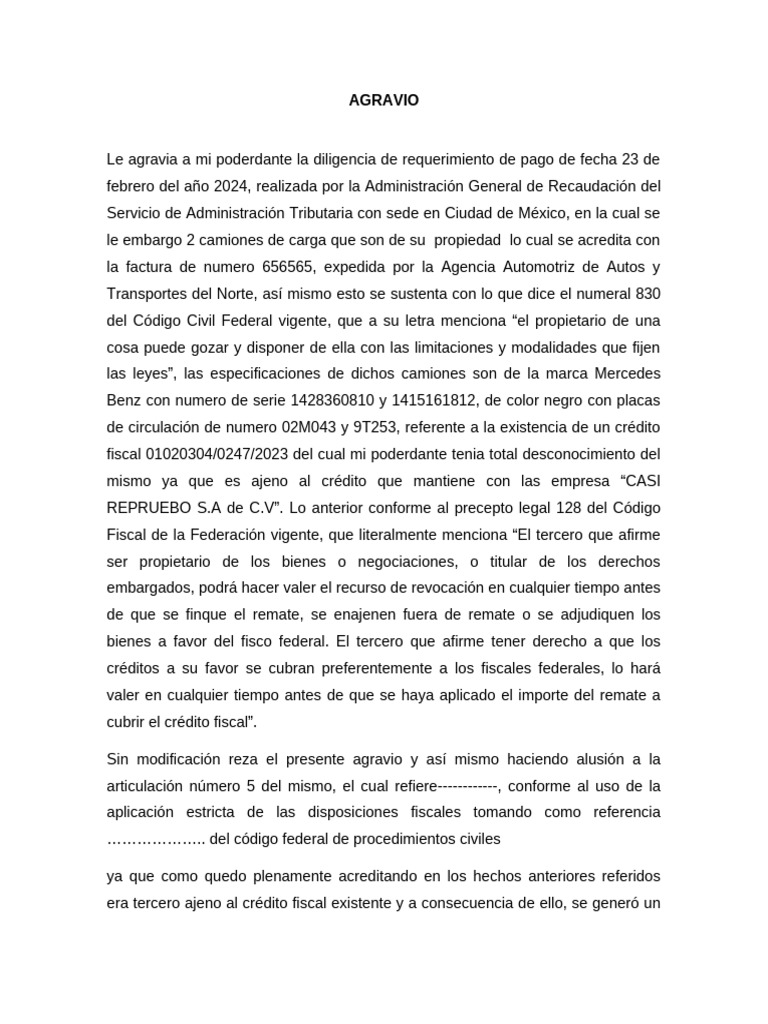 AGRAVIO | PDF | Propiedad | Gobierno