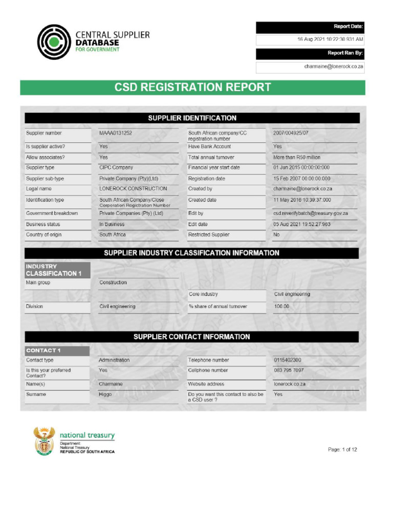 Lonerock CSD-Report-August-2021 | PDF