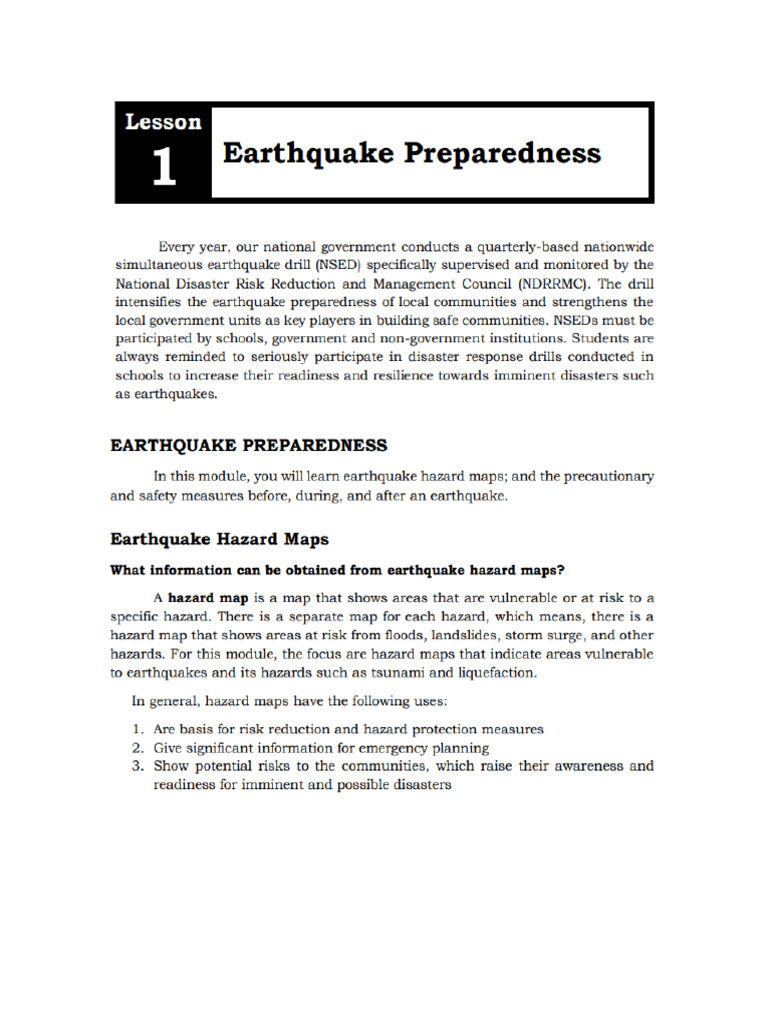 7 - Earthquake Preparedness | PDF