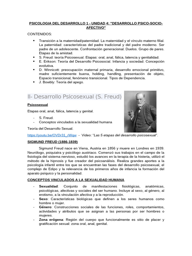 Psicologia Del Desarrollo 1 - Unidad 4 | PDF | Complejo de Edipo ...