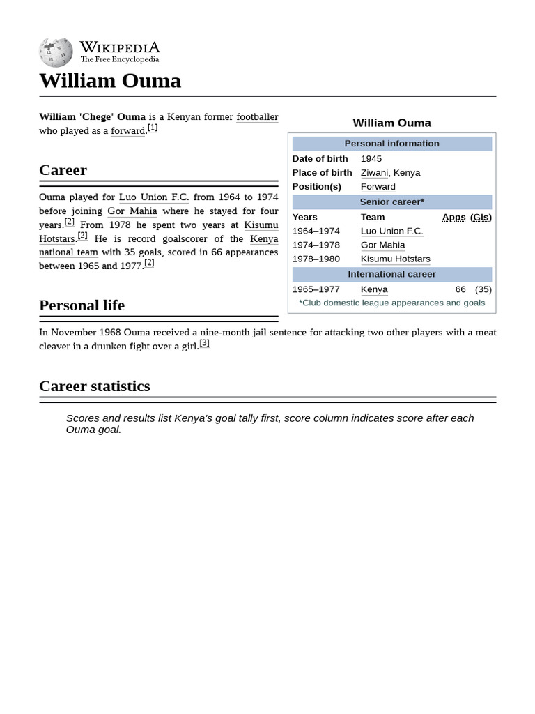 William_Ouma | PDF | Kenya | International Association Football ...