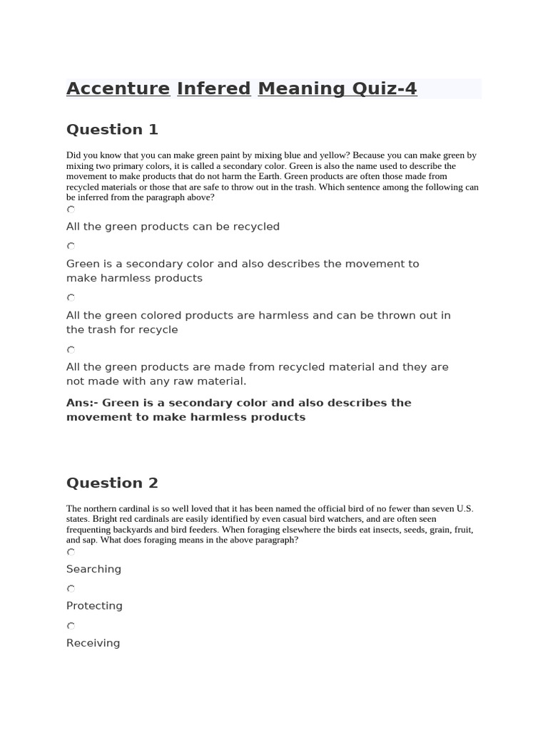 Accenture Infered Premium Questions 4 | PDF | Planets | Earth