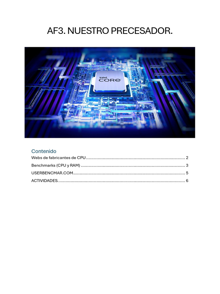 AF3_procesadores | PDF | Microprocesador | Unidad Central de procesamiento